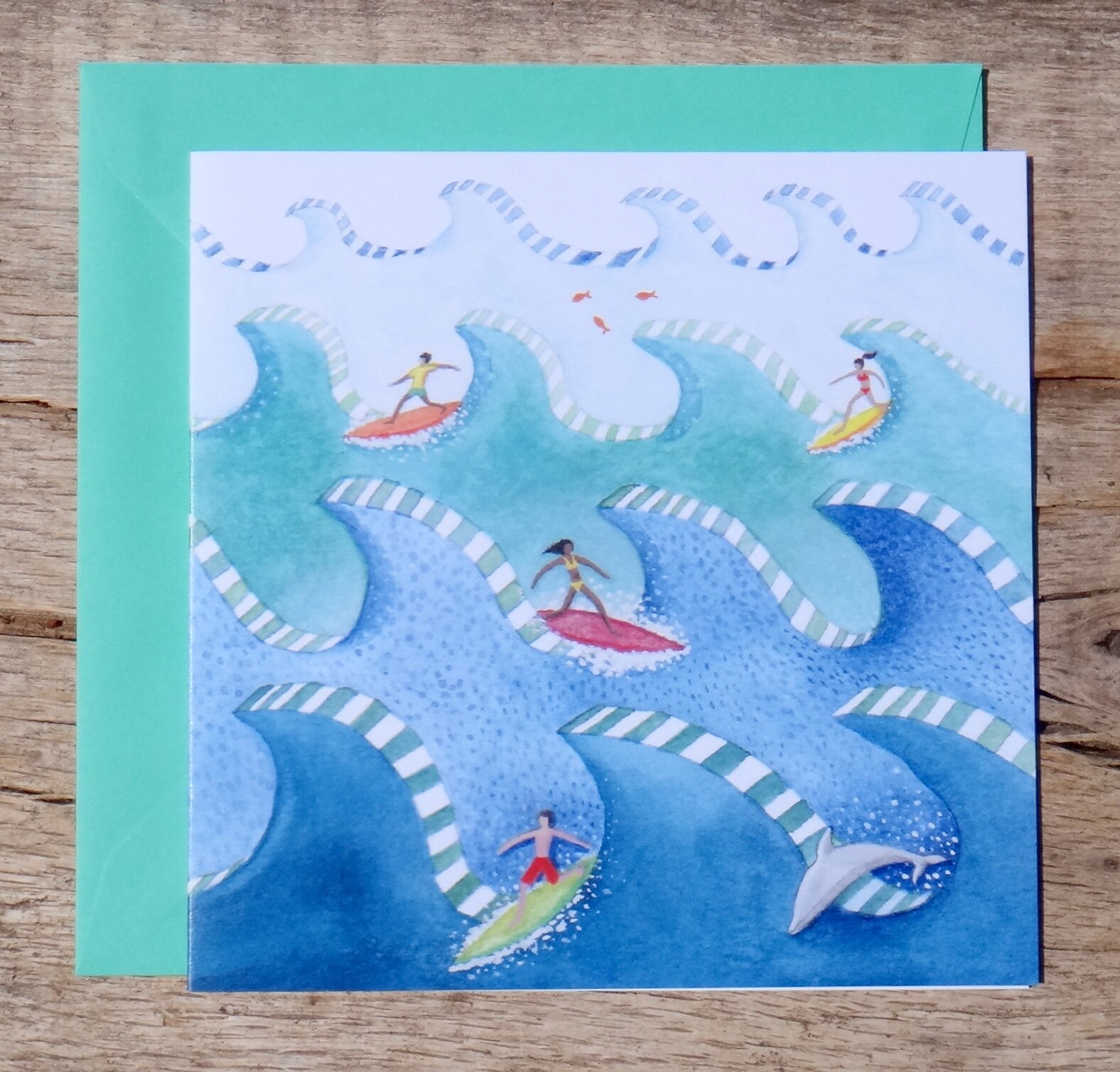 Surf Card Sea Card Surfing Waves Bikinis Surf Boards - Etsy