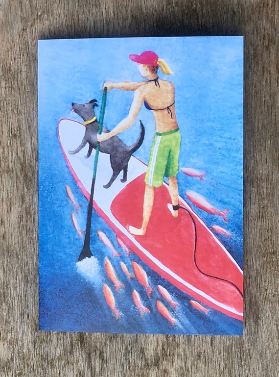 Stand Up Paddle Board Birthday Card - Marteko