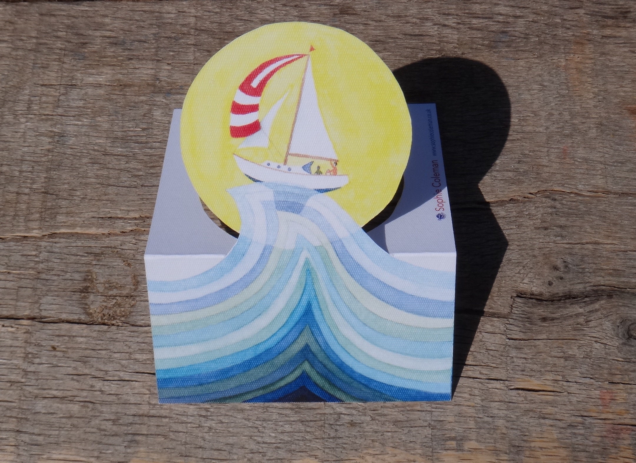 Yacht on an Ocean Wave. Illustration. Pop-up Greetings Card. | Etsy