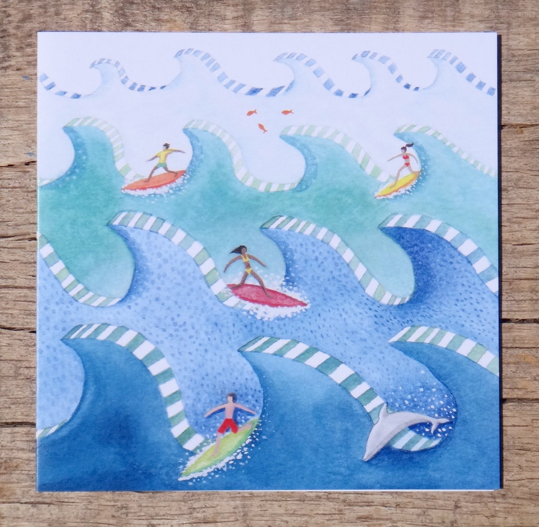 Surf Card, Sea Card, Surfing, Waves, Bikinis, Surf Boards, Dolphin ...