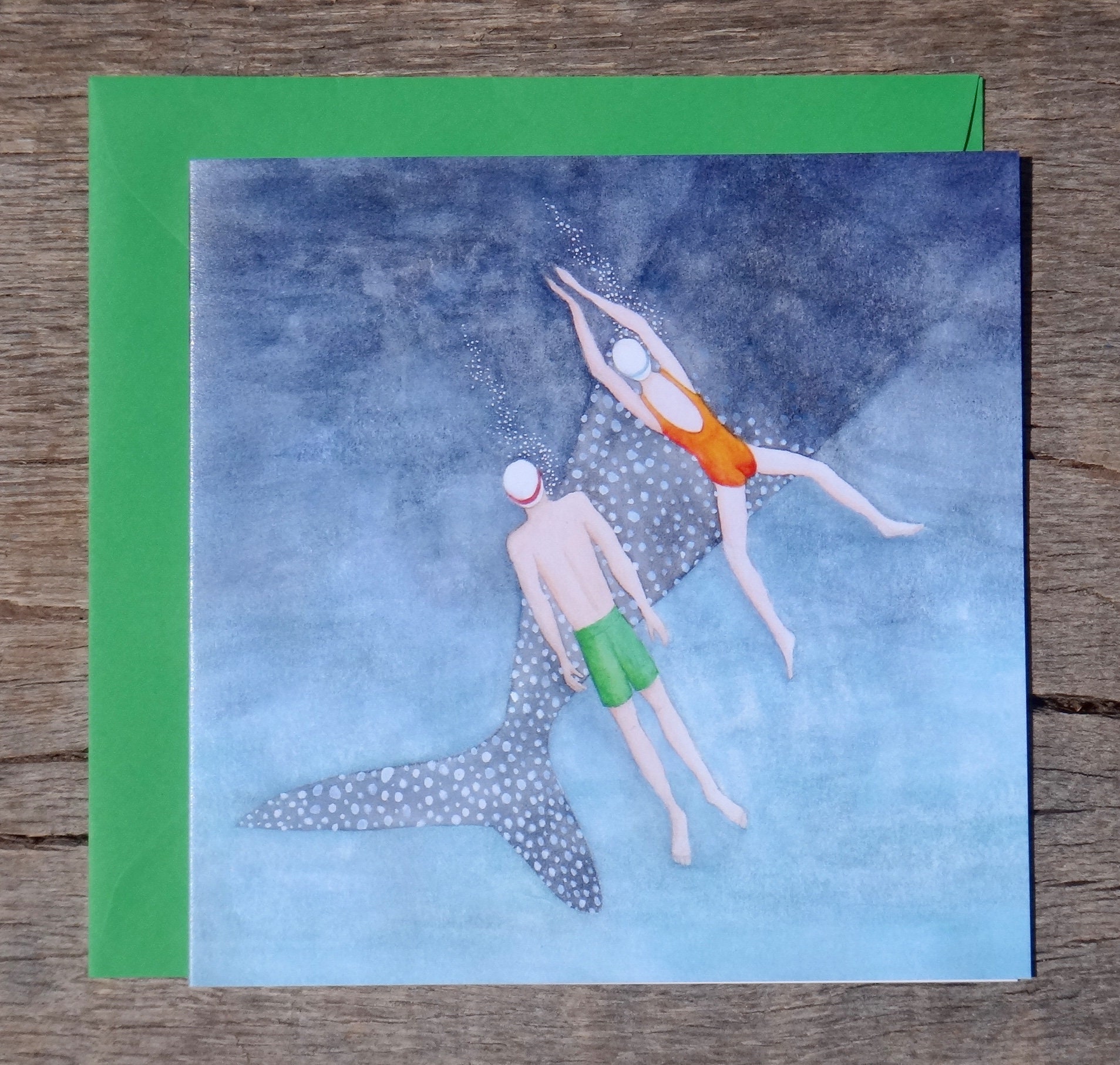Swimmers Wild Swimming Card Watercolour Underwater Marine - Etsy Ireland