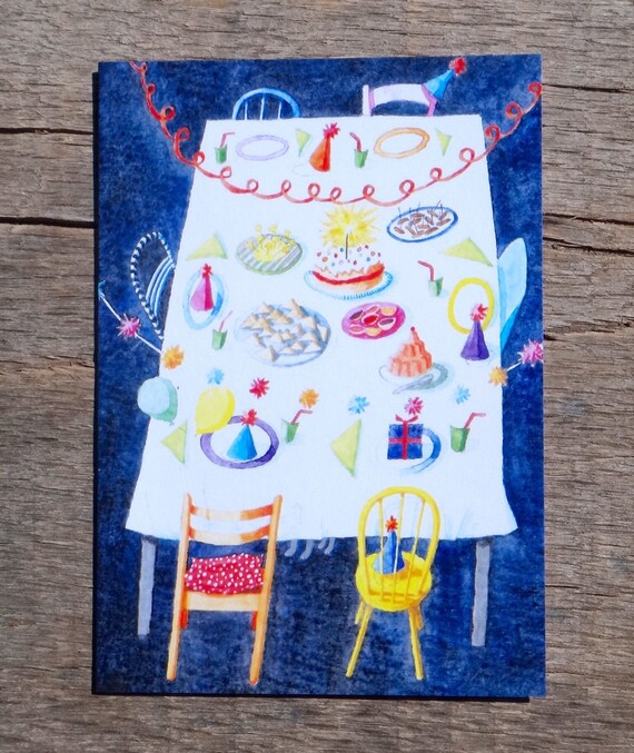 Party Time Birthday Card. Tea Party. Birthday Tea. Birthday | Etsy