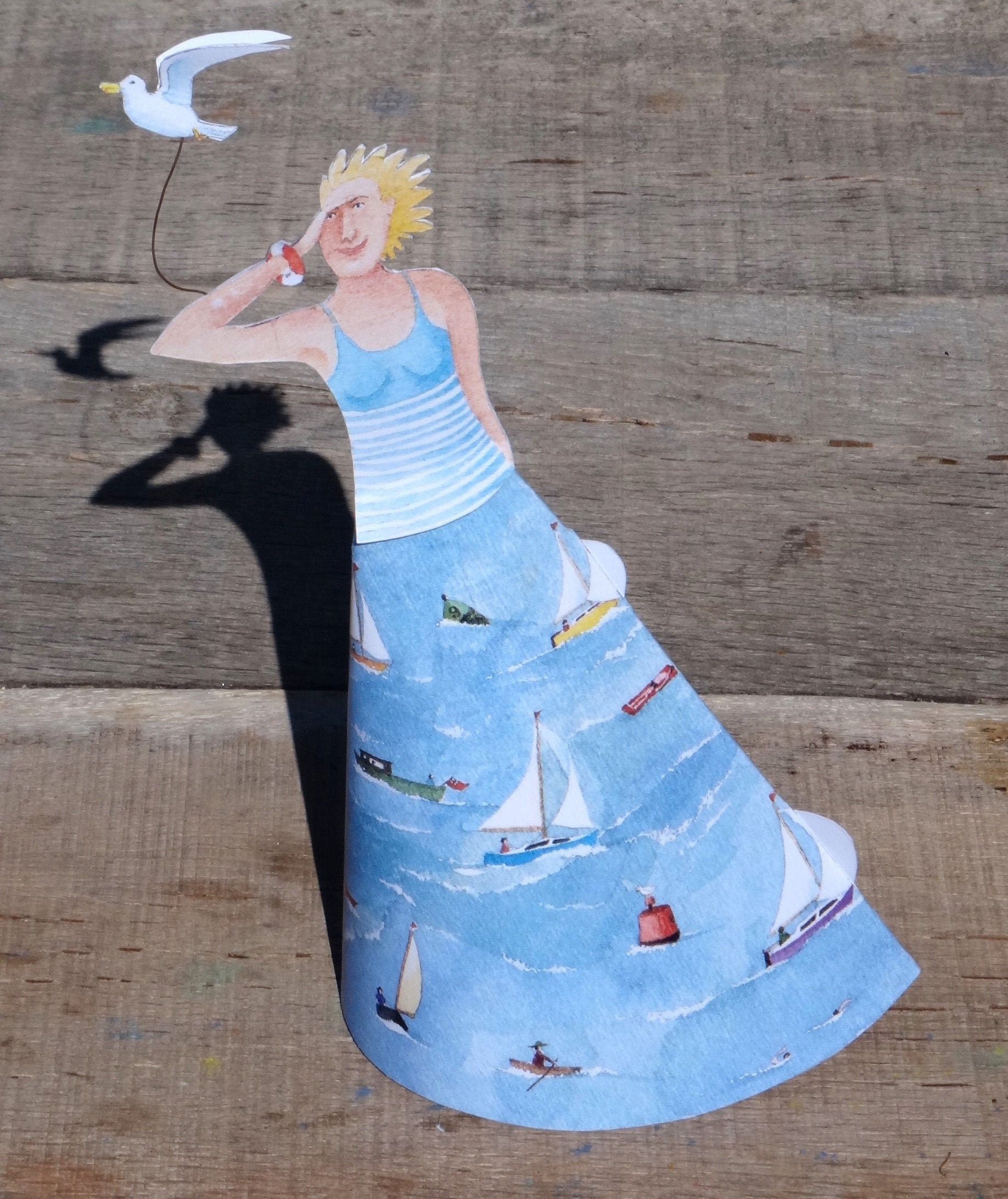 Paper Sculpture. at Sea. Ocean Lady. Coastal Decoration. Diy - Etsy UK