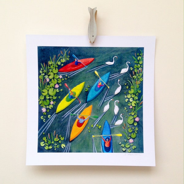 Kayak River Wall Art - Etsy