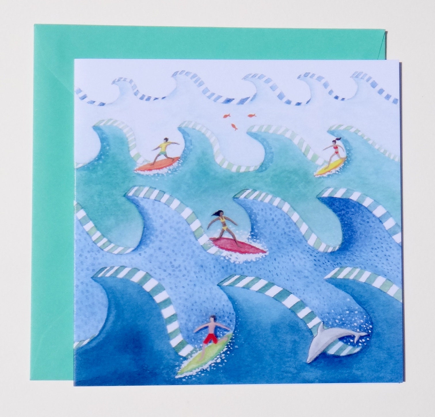 Surf Card, Sea Card, Surfing, Waves, Bikinis, Surf Boards, Dolphin ...