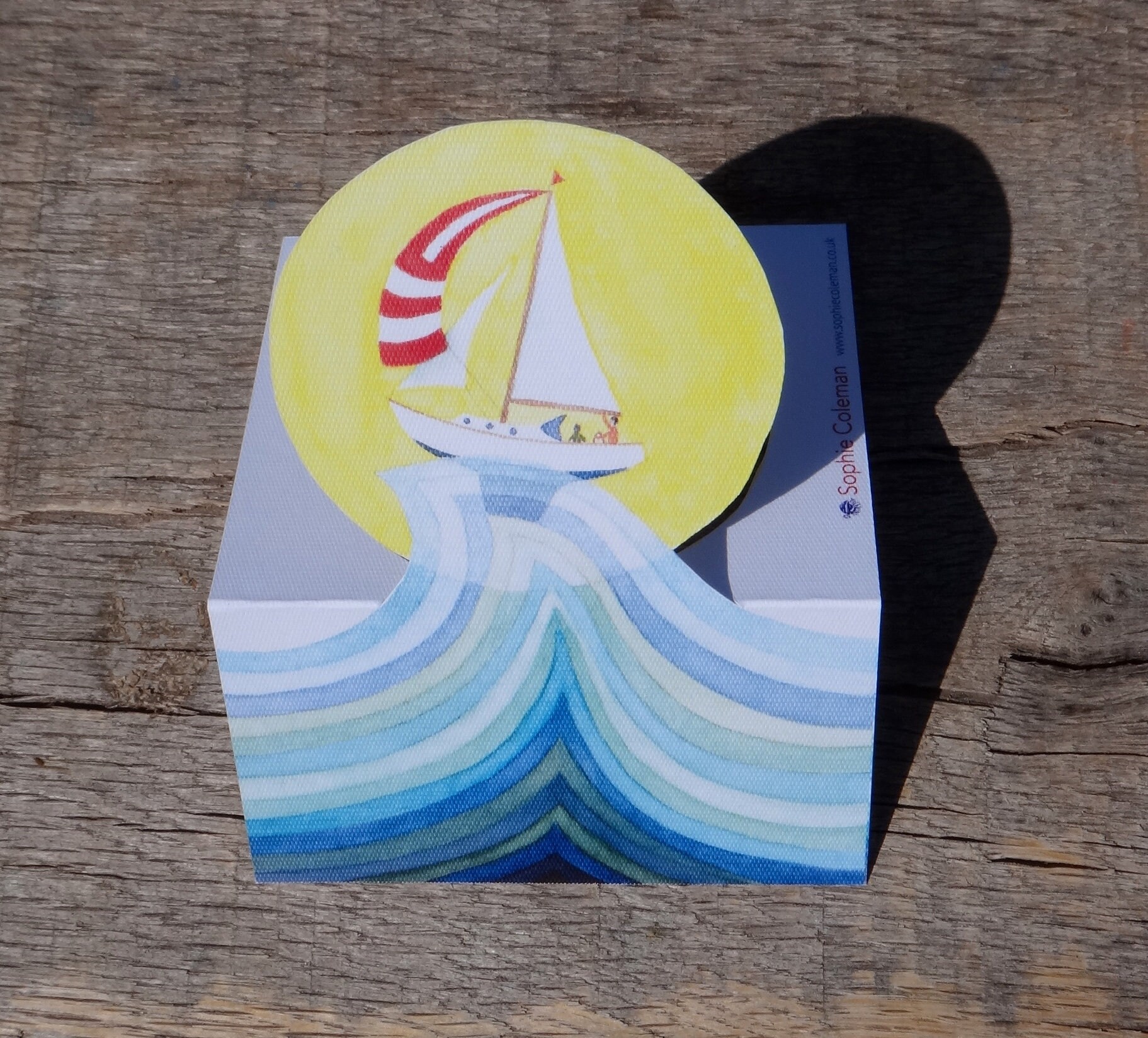 Yacht on an Ocean Wave. Illustration. Pop-up Greetings Card. | Etsy