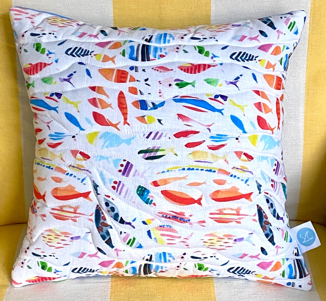 Mini Fish Cushion, Fishy Cushion, Fish Design, Sea Pillow, Colourful ...