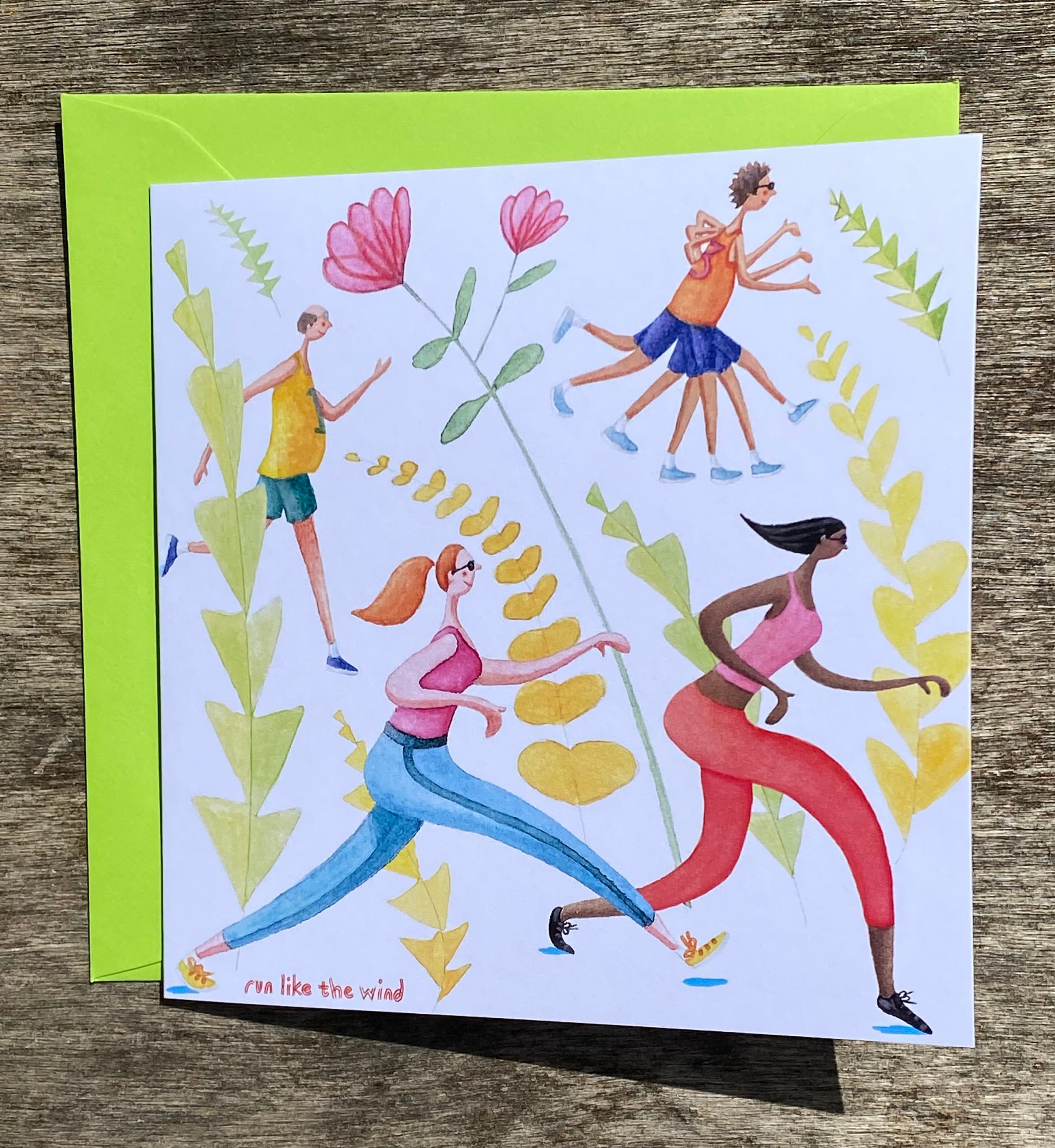 Run With the Wind Greetings Card Running Card Runners Card - Etsy