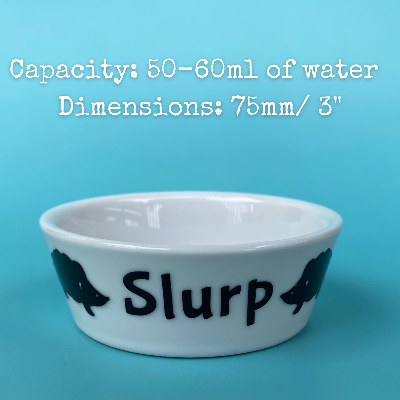 Ceramic Hedgehog Food Water and Treat Bowls. Hedgehog Noms | Etsy