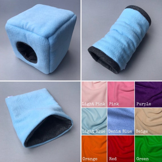 Fleece Full Cage Set. Cube House Snuggle Sack Tunnel Cage | Etsy