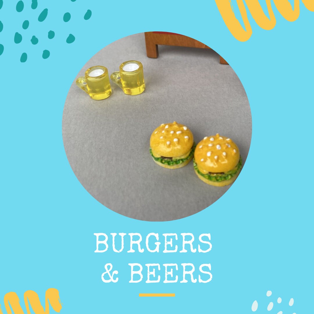 Mini Beers and Burger for Photos. Photo Props - Etsy
