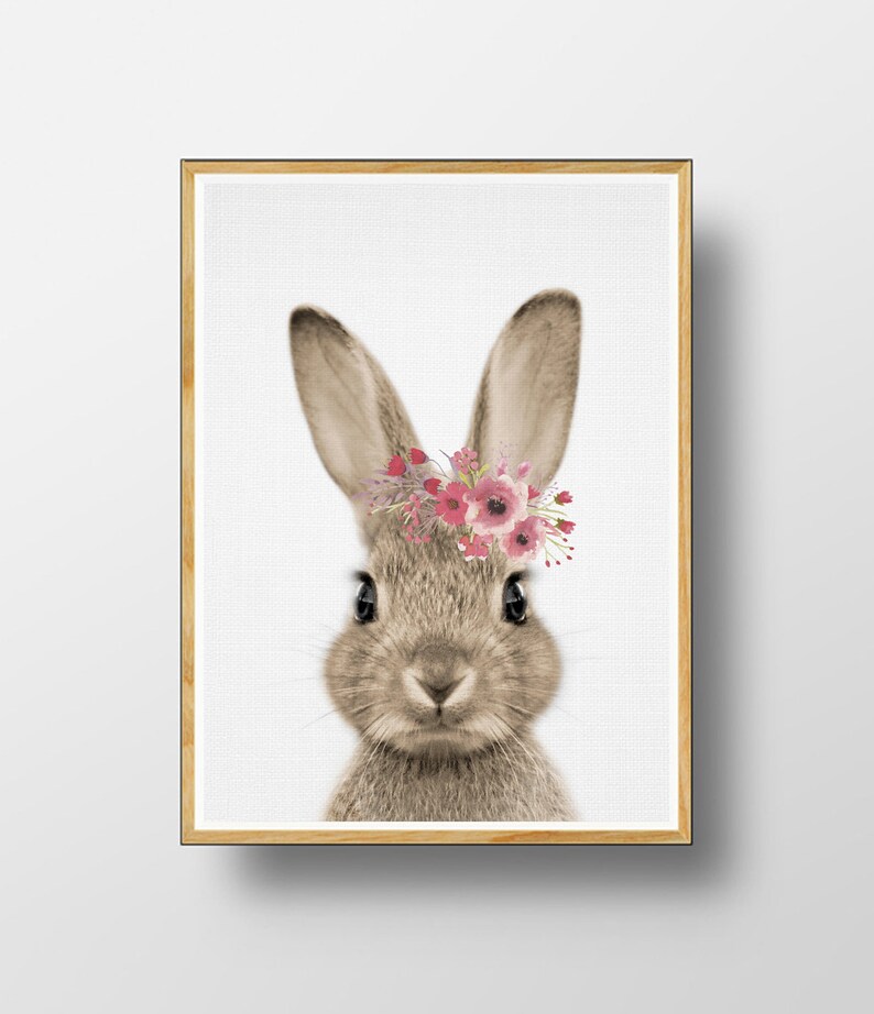 Rabbit Print Nursery Animal Nursery Wall Art Woodlands - Etsy