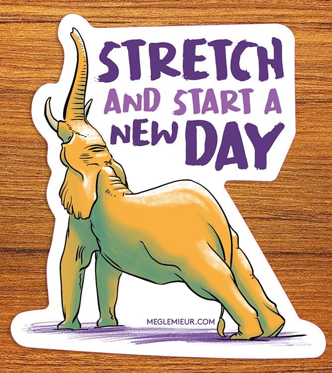 Sticker- Elephant Stretch - Etsy