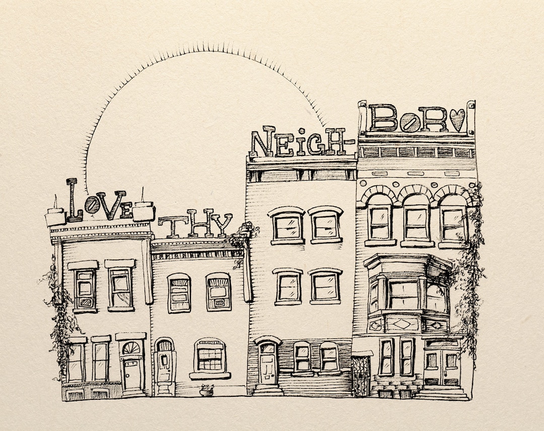 Love Thy Neighbor Art Print - Etsy