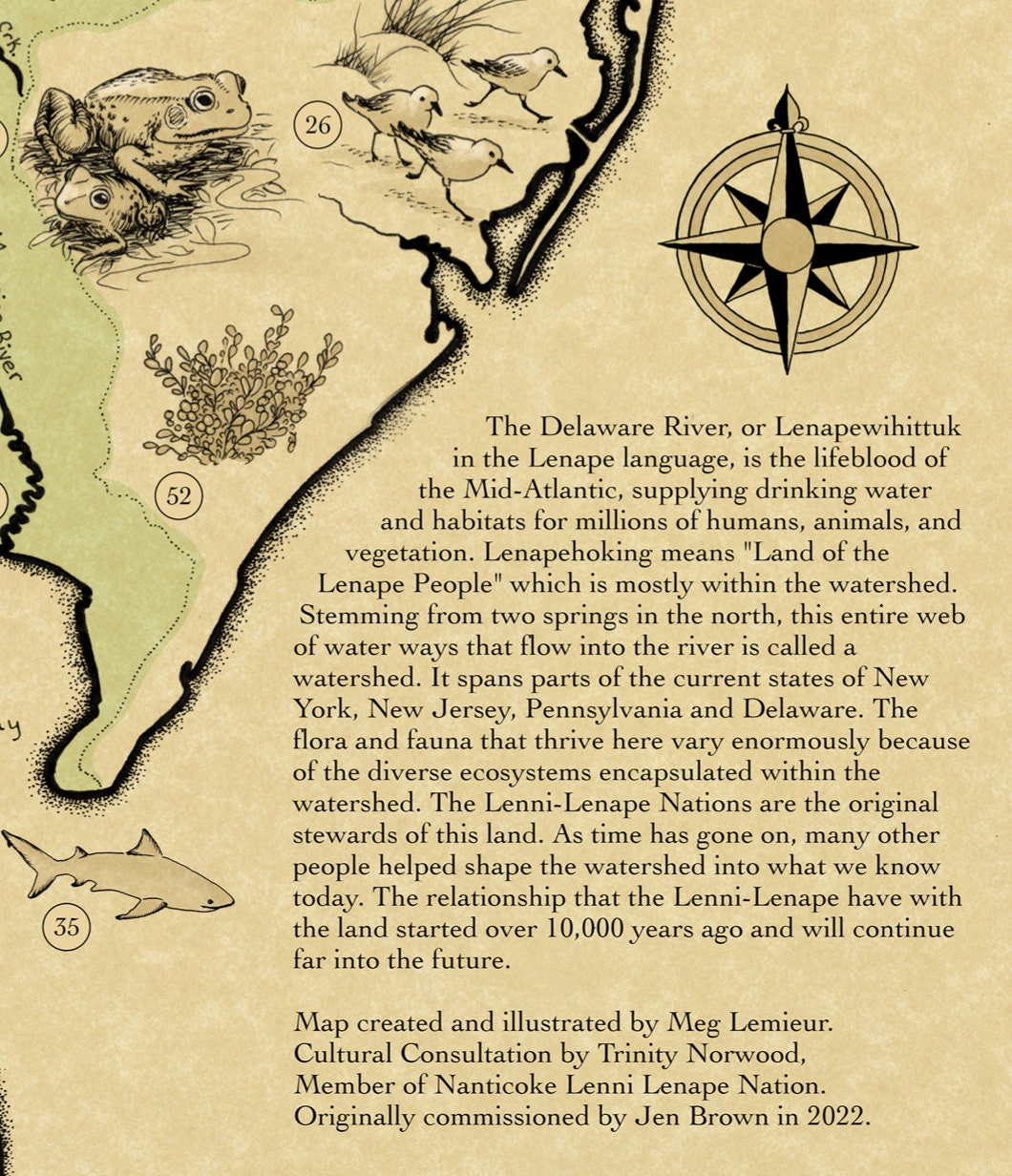 Map of Delaware River Watershed/lenapehoking, 16"x20" - Etsy