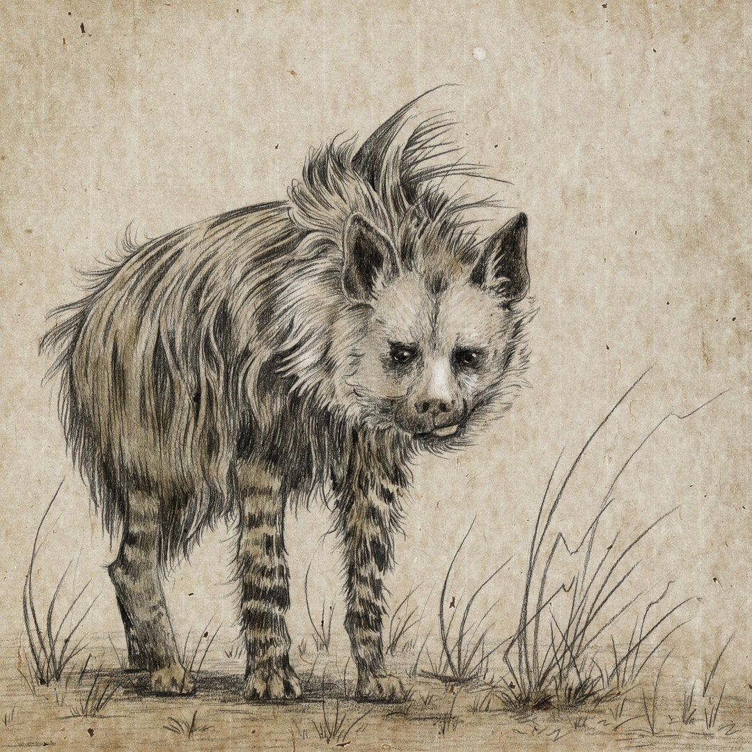 Pretty Hyena 8"x8" Art Print - Etsy