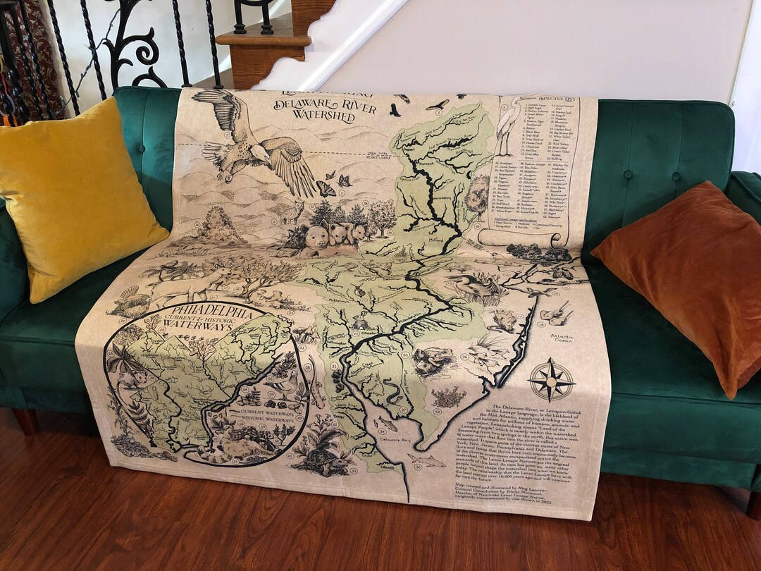 Blanket Delaware River Watershed/lenapehoking Map - Etsy Canada