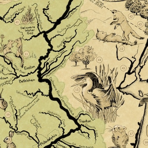 Map of Delaware River Watershed/lenapehoking, 16"x20" - Etsy