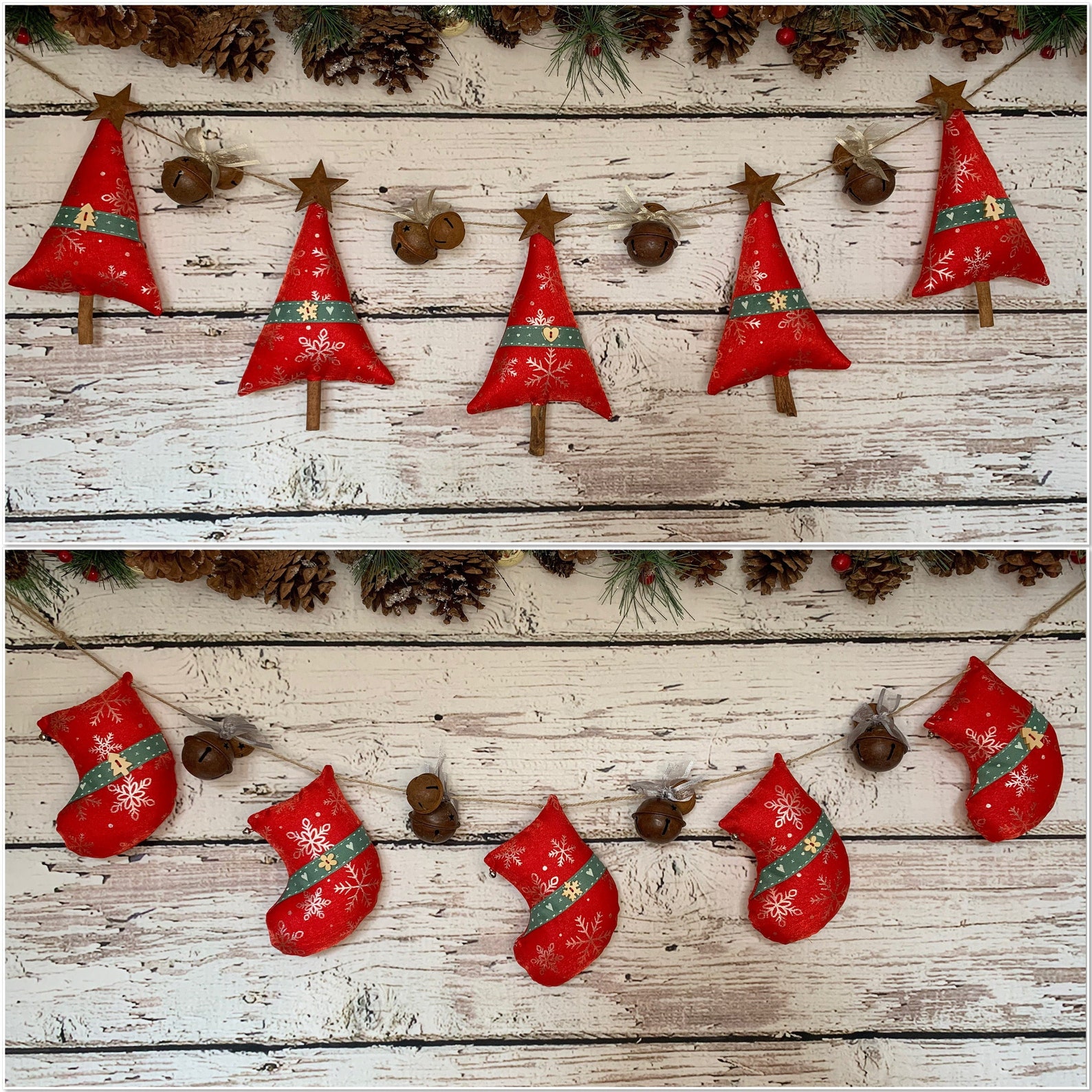 Luxury Christmas Tree Garland and Christmas Stocking Garland Silver ...