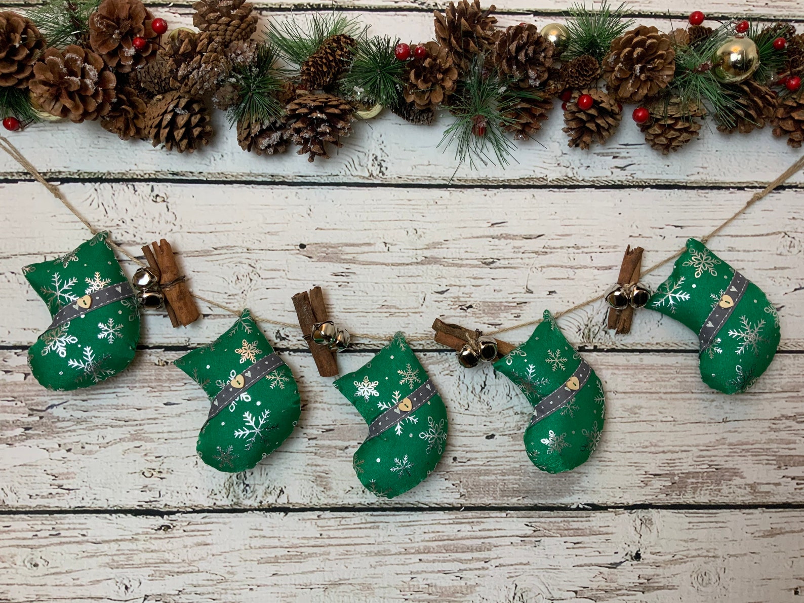 Luxury Christmas Tree Garland in Silver Snowflake Organza Fabric, With ...