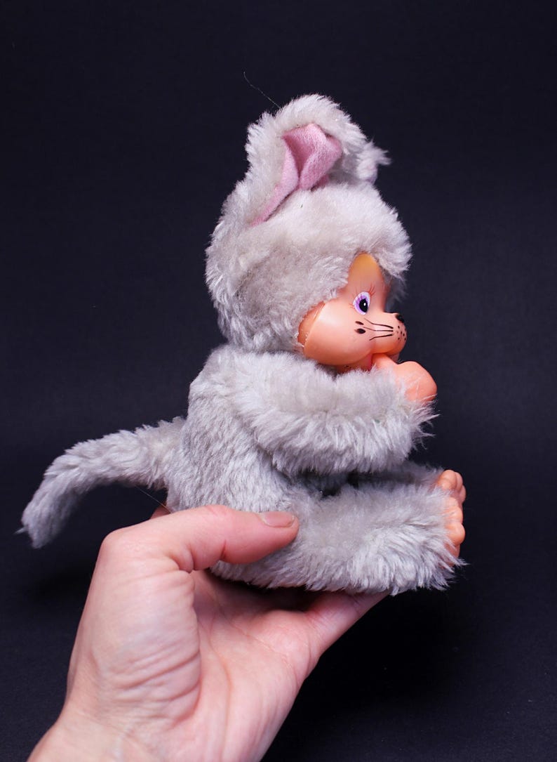 Vintage Monchhichi,monchichi Cat,babychichi Sekiguchi Grey Cat,nyamy ...