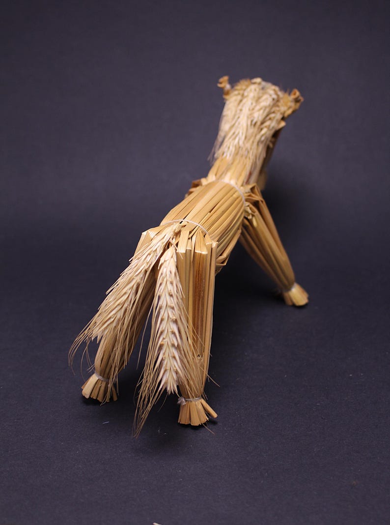 Vintage Straw Dala Horse,scandinavian Straw Christma Decoration Animal ...