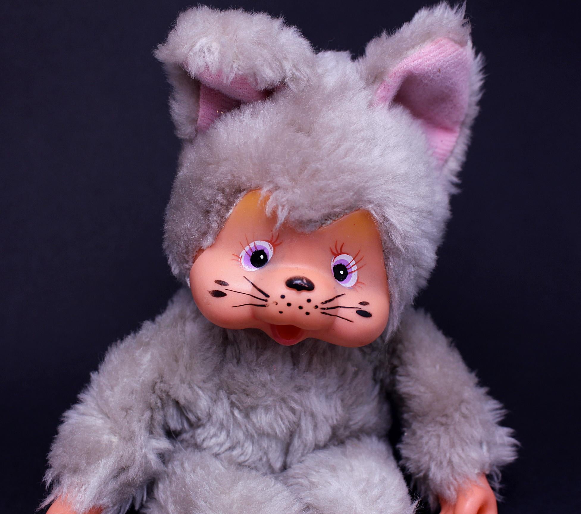 Vintage Monchhichi,monchichi Cat,babychichi Sekiguchi Grey Cat,nyamy ...