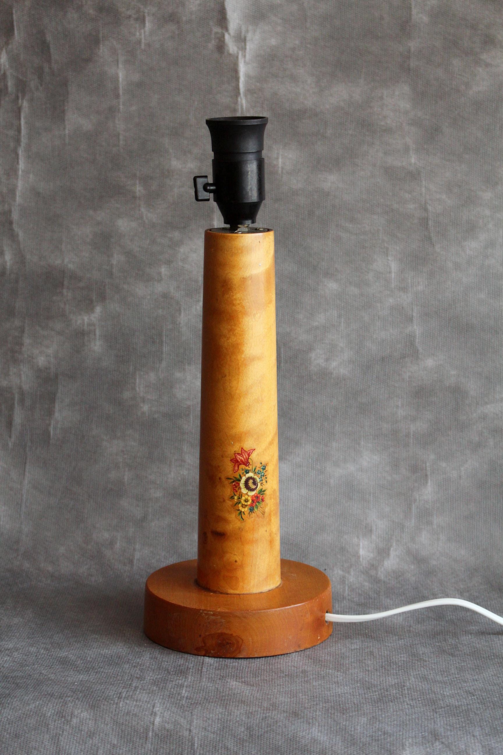 Vintage Hand-turned Wood Lamp Base: Scandinavian Cottage Decor - Etsy
