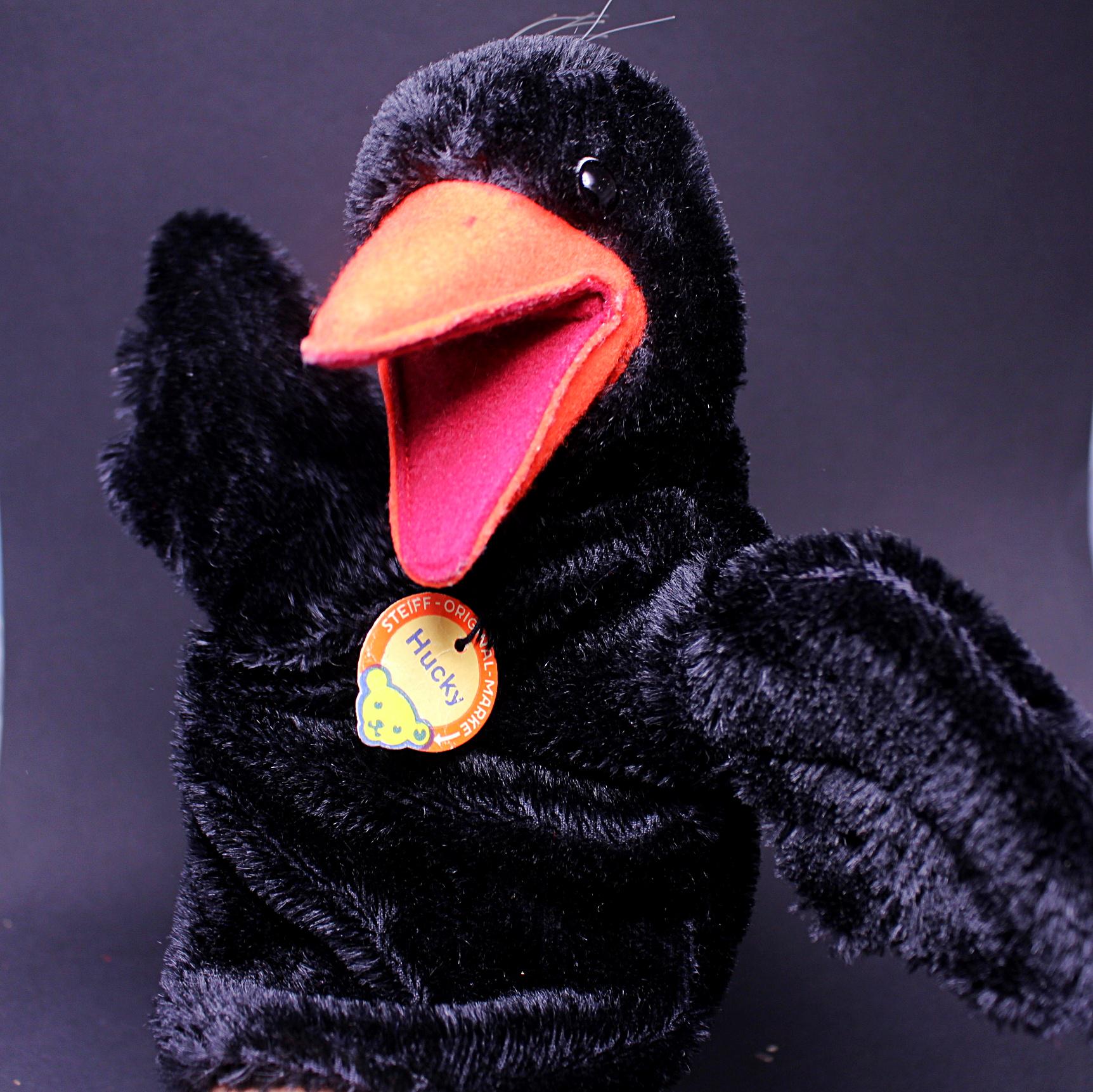 Vintage Steiff Raven Hand Puppet Hucky: Mohair Plush Toy With Ids - Etsy