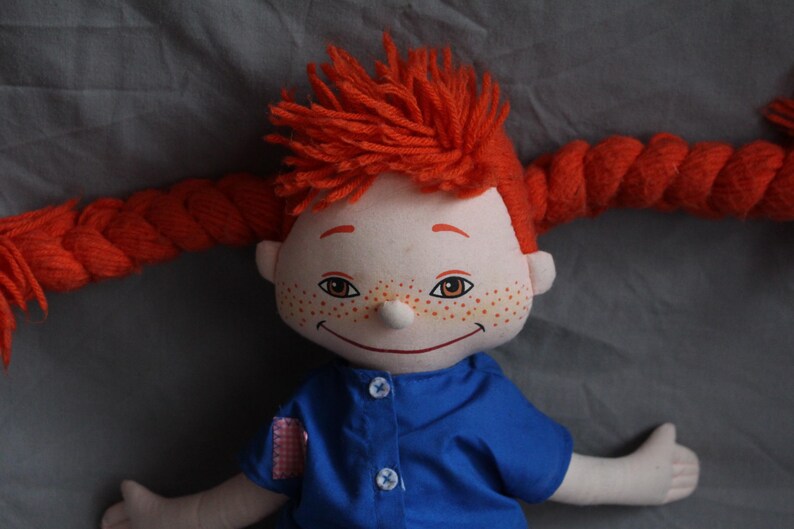 Vintage Pippi Longstocking Doll Stuffed Animal Astrid Lindgren, - Etsy
