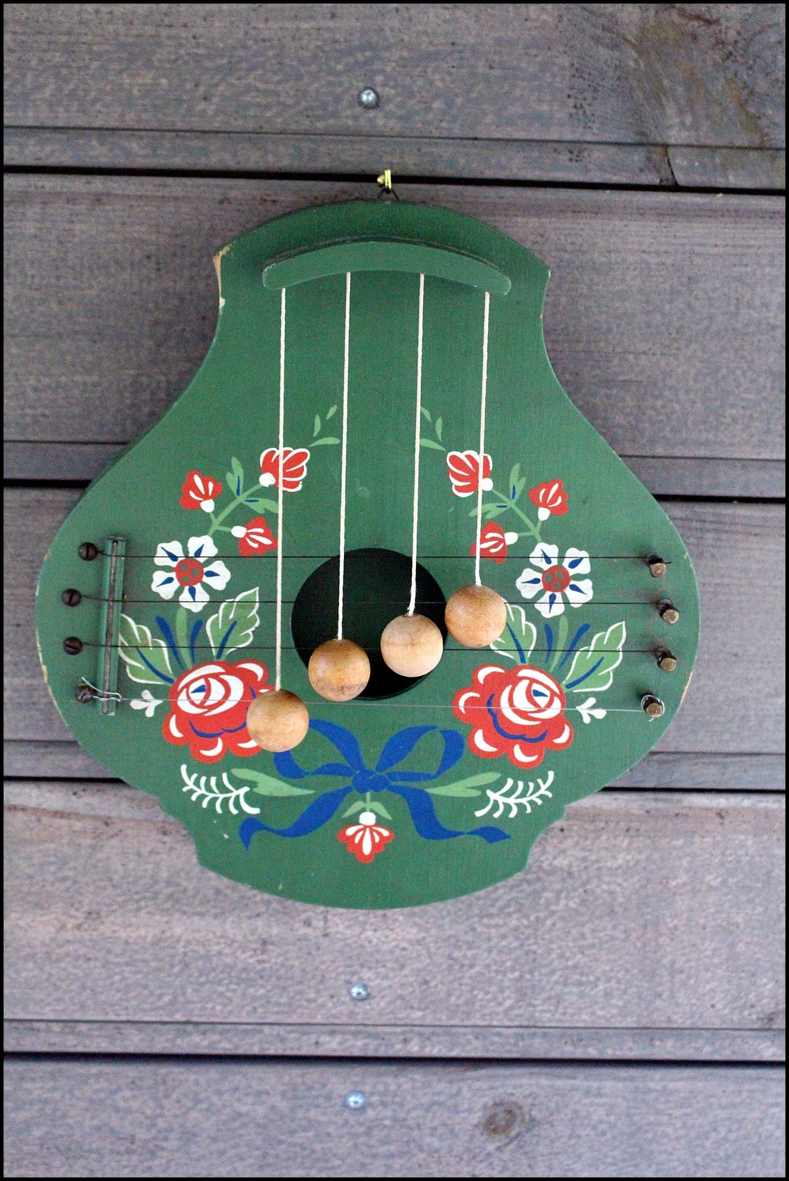 Vintage Swedish Door Harp,vintage 70s Swedish Door Harp Green Chimes ...