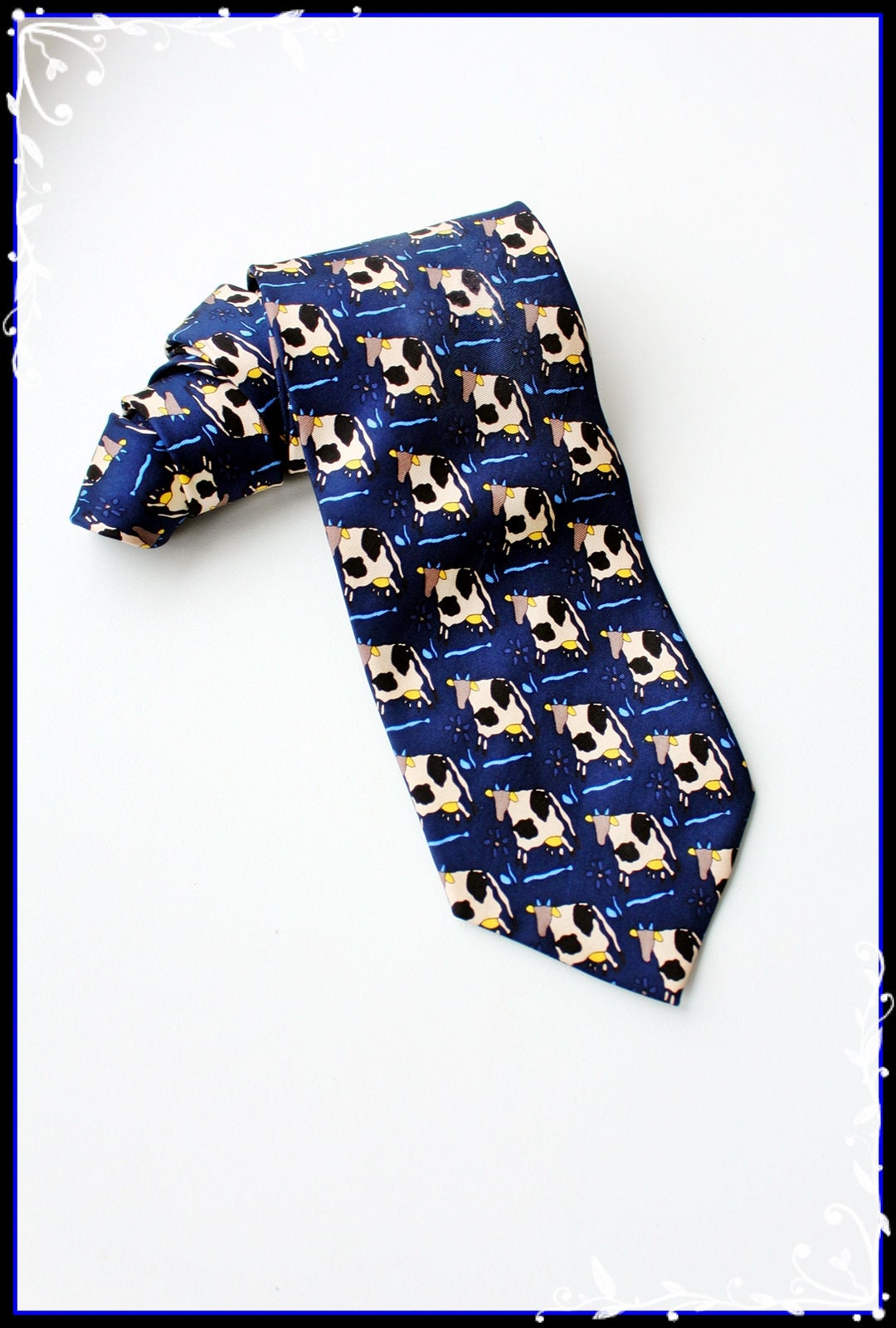 Vintage Cow Print Necktie - Novelty Farm Tie - Etsy