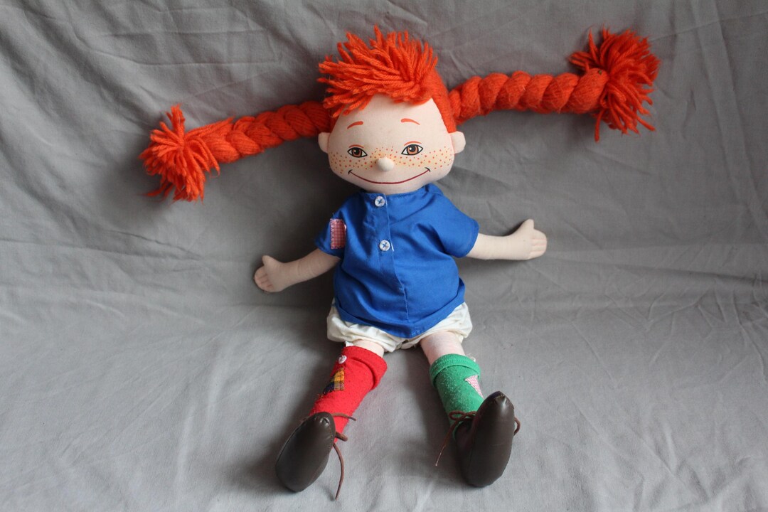 Vintage Pippi Longstocking Doll Stuffed Animal Astrid Lindgren, - Etsy