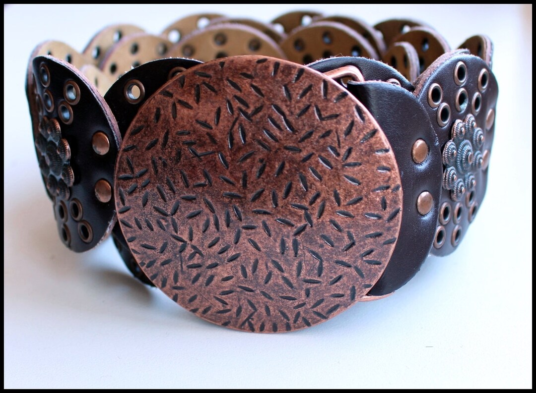 Vintage Brown Moroccan Style Hips Belt Brown Vegan Leather Gypsy Belt ...