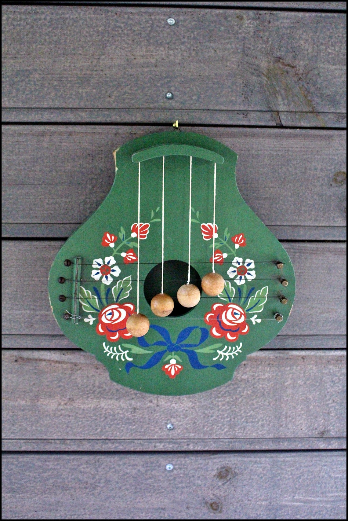 Vintage Swedish Door Harp,vintage 70s Swedish Door Harp Green Chimes ...