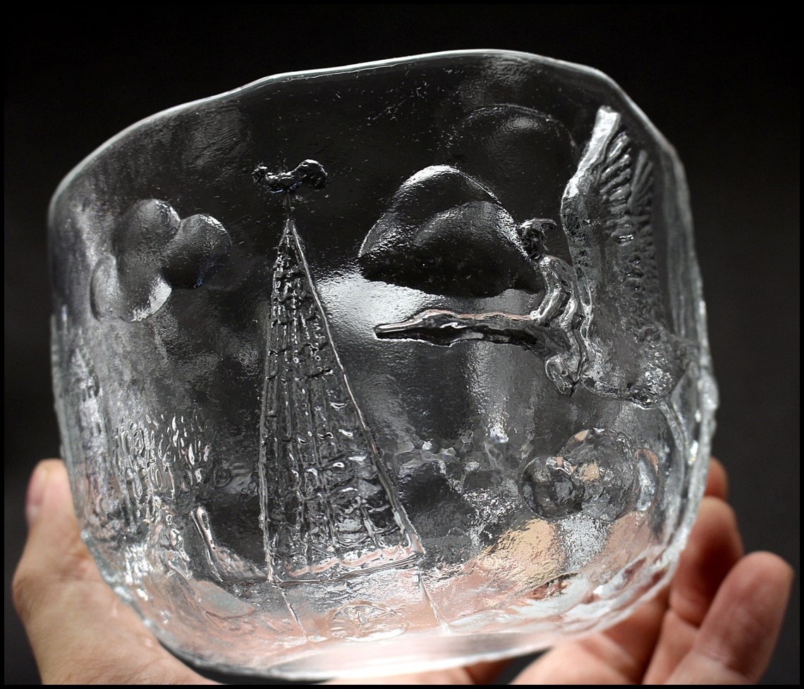 Kosta Boda-crystal Bowl by Kjell Engman,kosta Boda Mother Goose Bowl ...