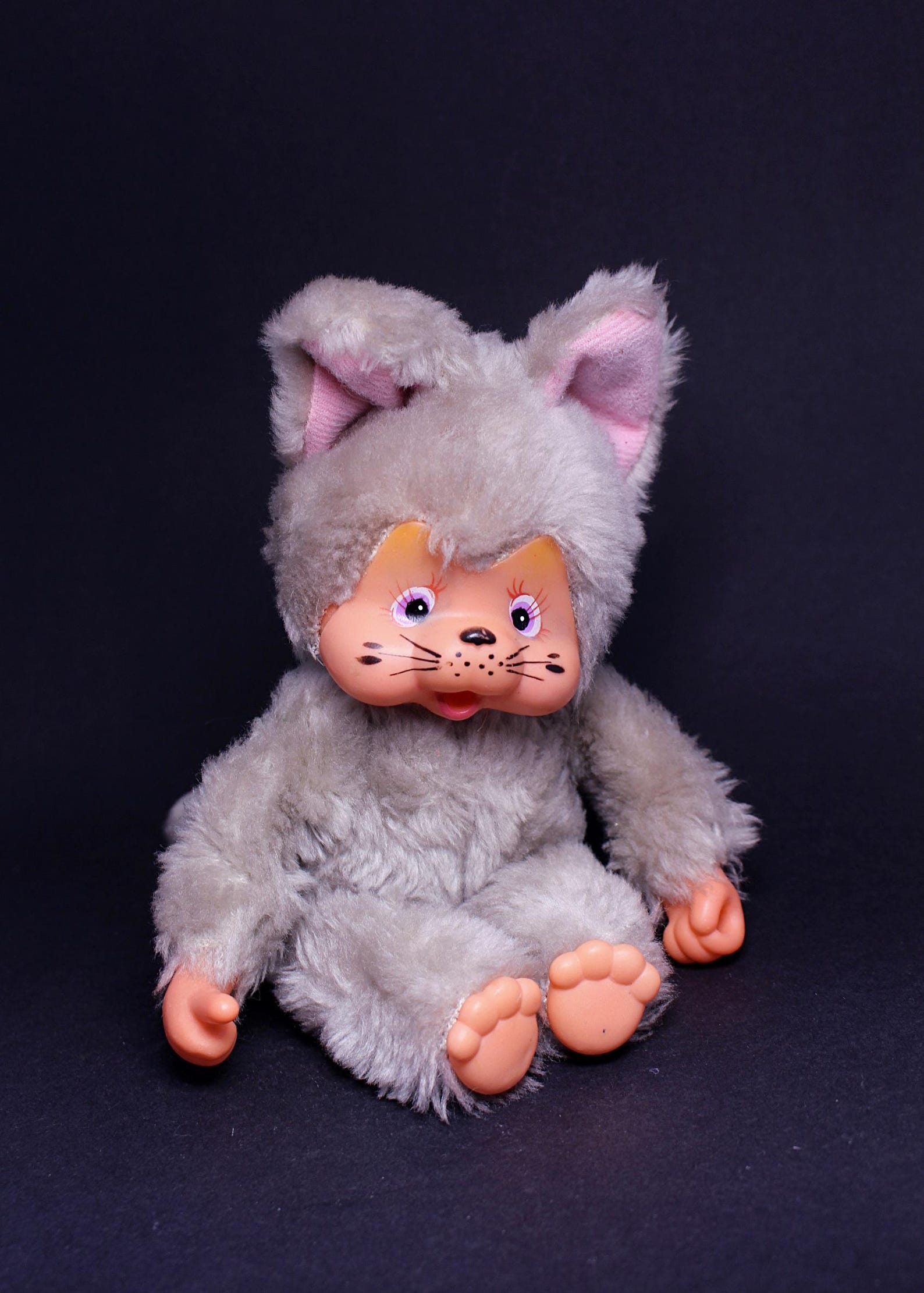 Vintage Monchhichi,monchichi Cat,babychichi Sekiguchi Grey Cat,nyamy ...