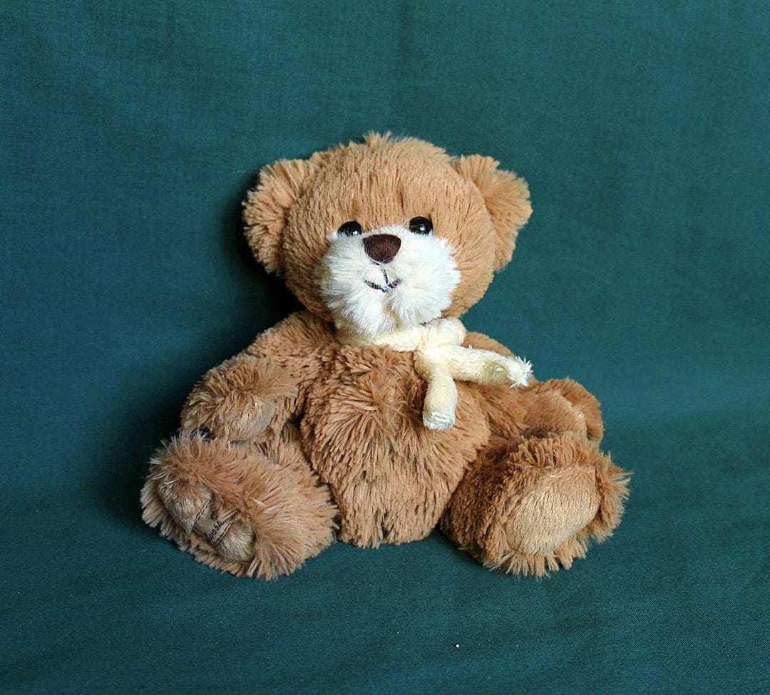 Urso de pelúcia vintage Bukowski Design: pelúcia marrom com cachecol ...