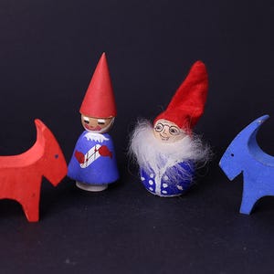 Vintage Swedish Christmas Tomte Gnome & Dala Goat Figures - Etsy