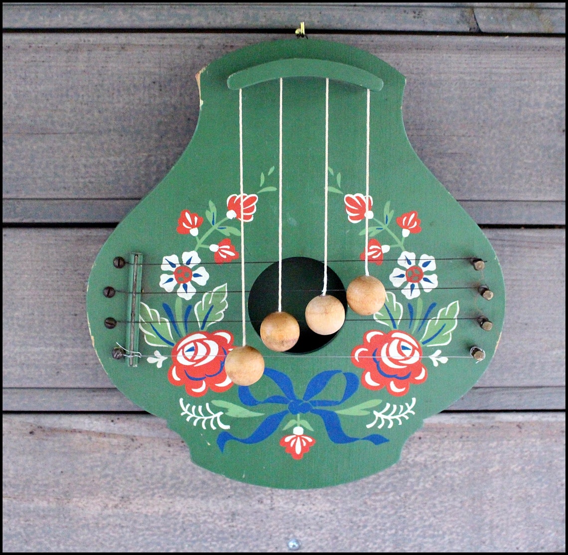 Vintage Swedish Door Harp,vintage 70s Swedish Door Harp Green Chimes ...