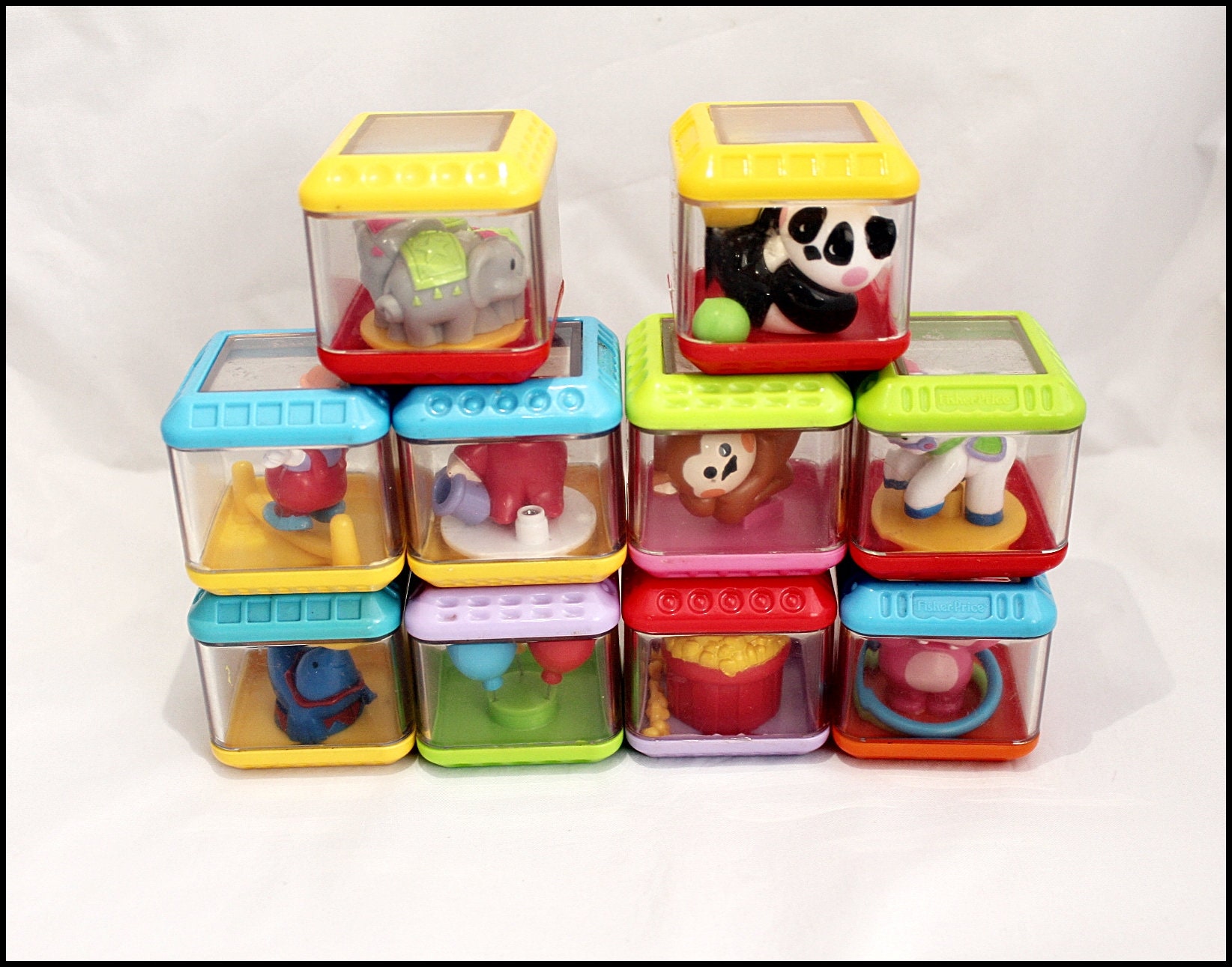 Vintage Fisher Price Peek a Blocks,fisher Price Blocks Set of 10,fisher ...