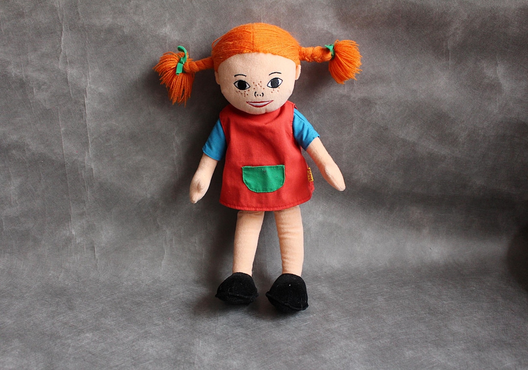Vintage Pippi Longstocking Doll Stuffed Animal Astrid Lindgren, - Etsy