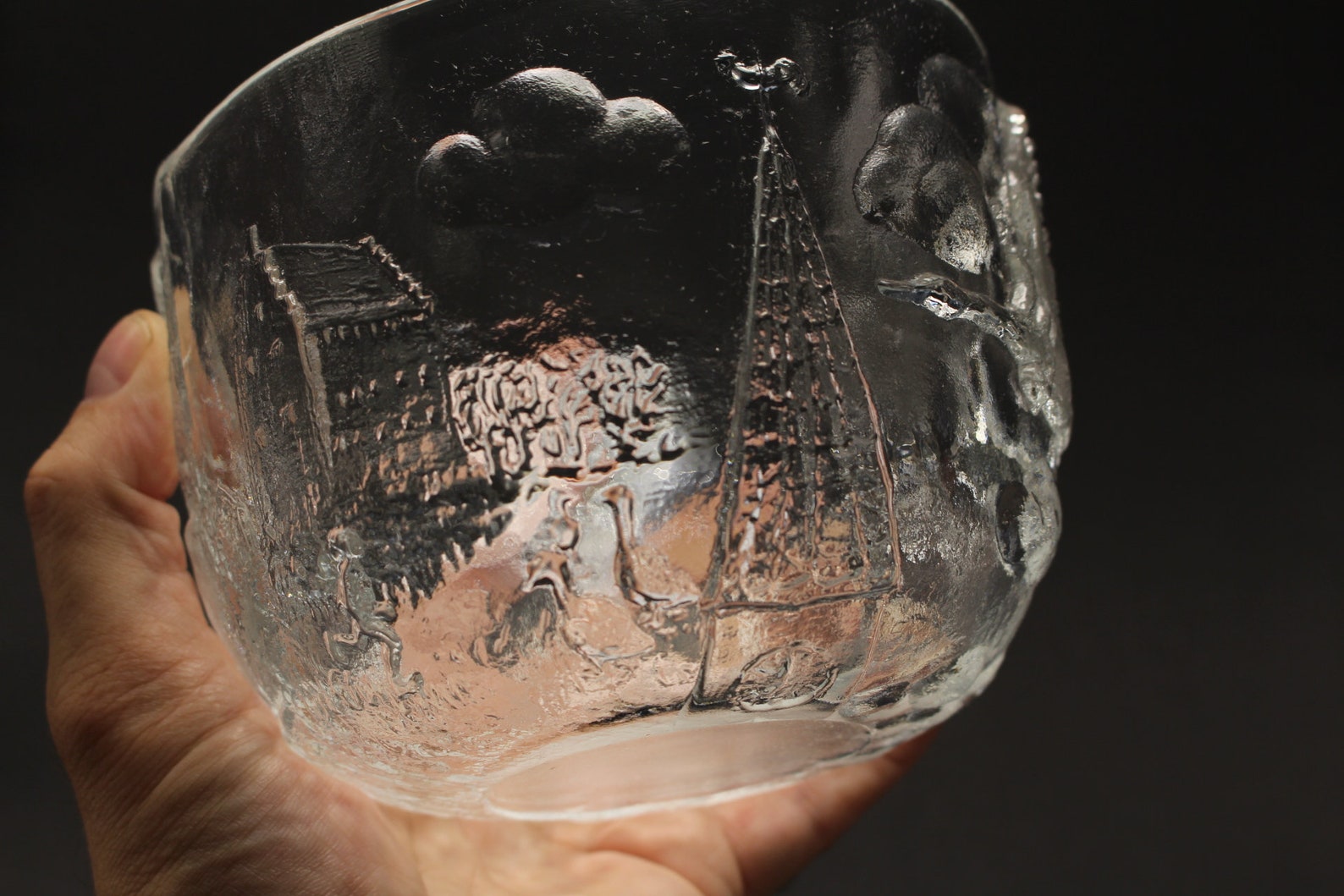 Kosta Boda-crystal Bowl by Kjell Engman,kosta Boda Mother Goose Bowl ...