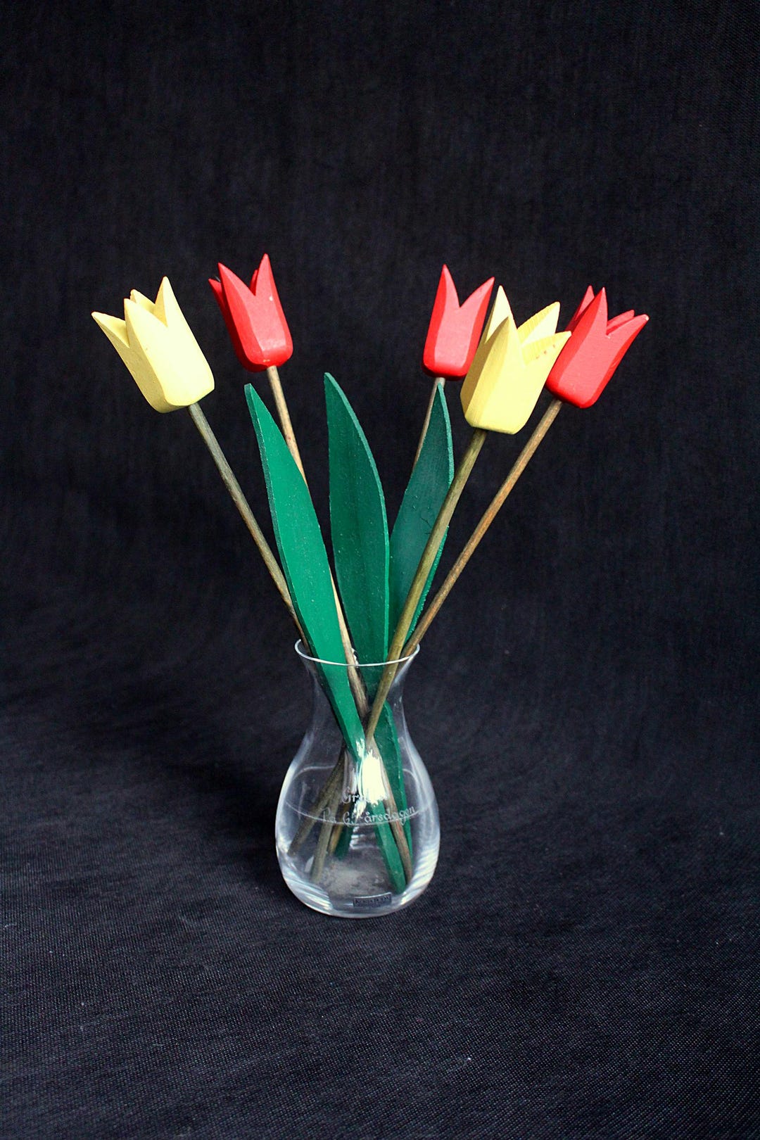 Vintage Swedish Wood Tulips: Handcrafted Scandinavian Decor - Etsy
