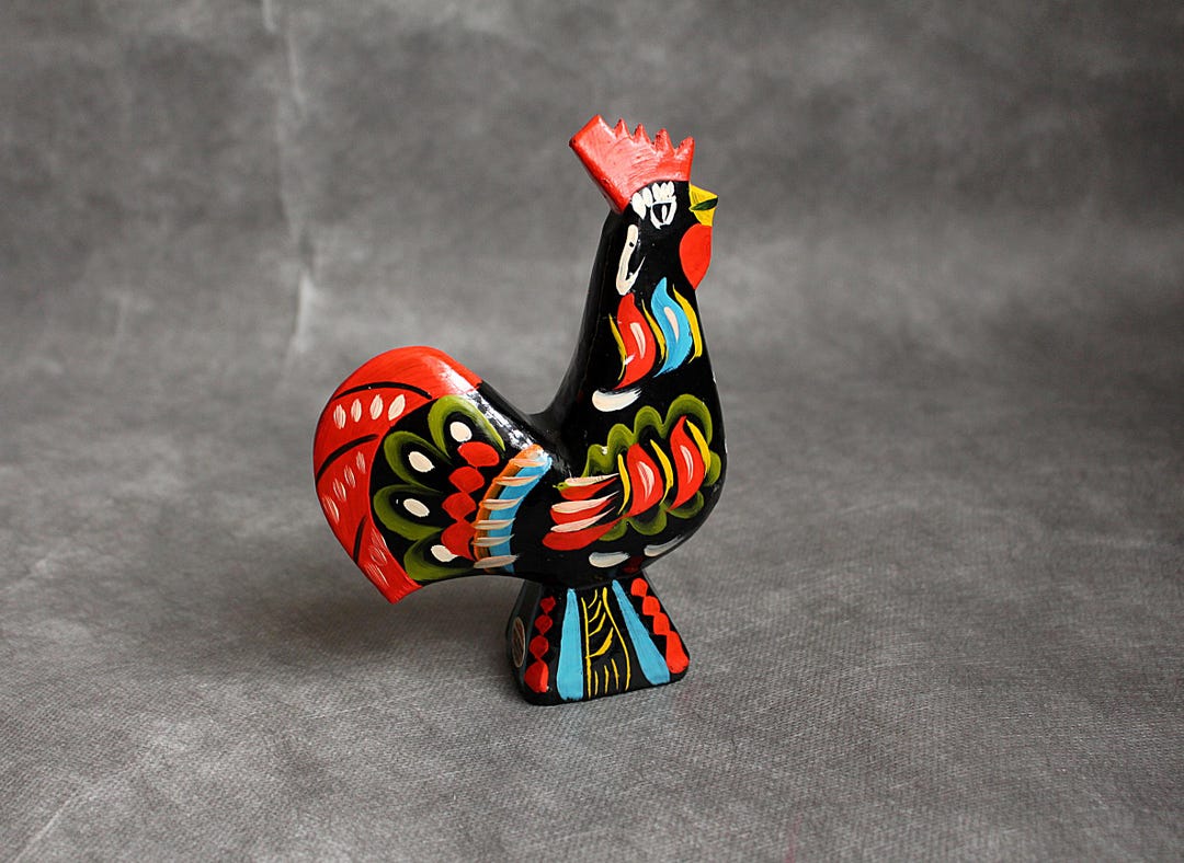 Dala Rooster Nils Olsson,sweden,handmade Hand Carved Folk Art Sculpture ...
