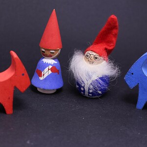 Vintage Swedish Christmas Tomte Gnome & Dala Goat Figures - Etsy