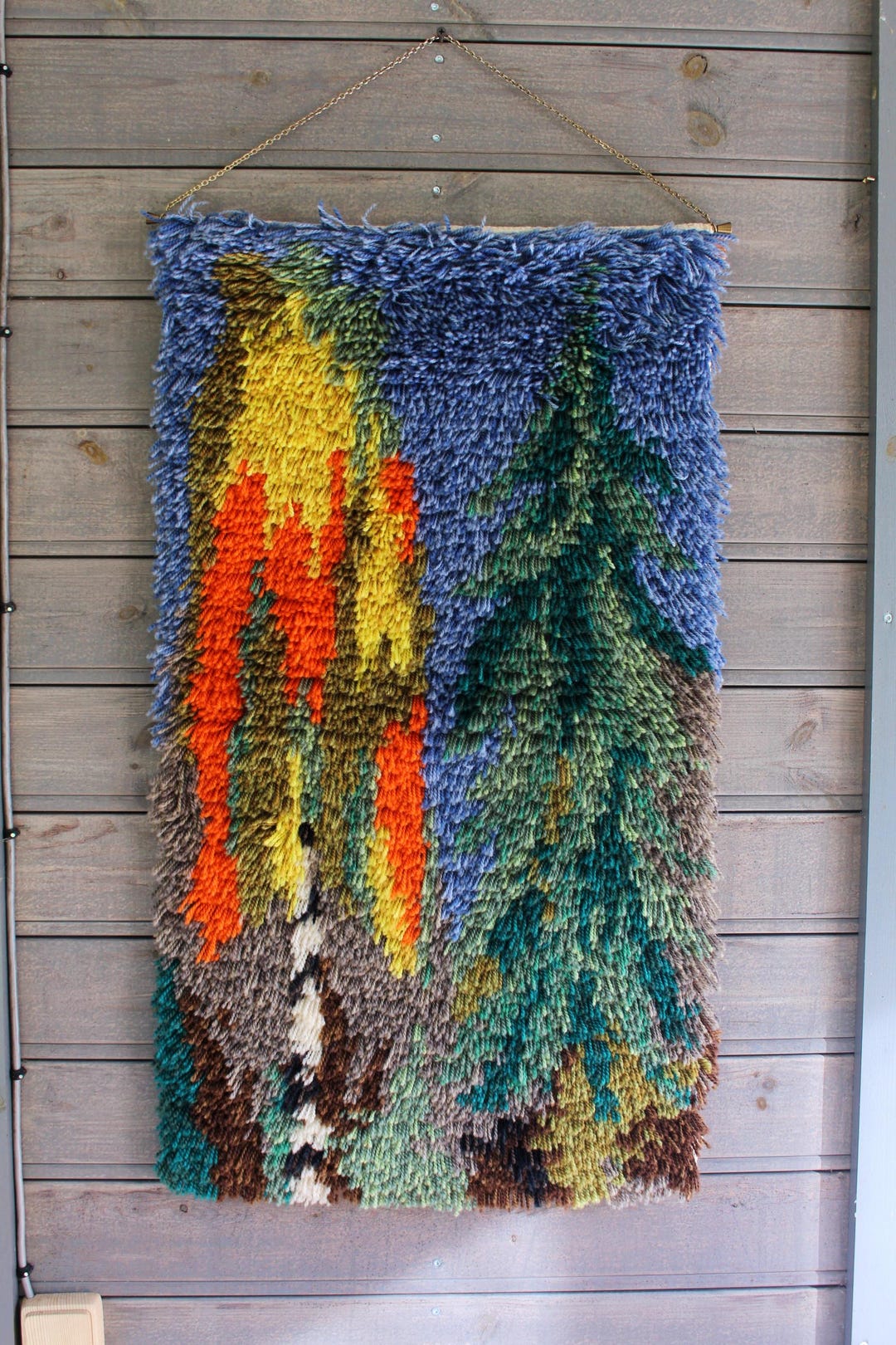 Vintage Hand-knotted Rya Rug Wall Hanging: 1960s Autumn Tree Design - Etsy