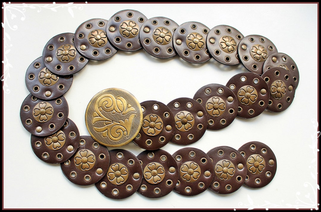 Vintage Brown Moroccan Style Hips Belt Brown Vegan Leather Gypsy Belt ...