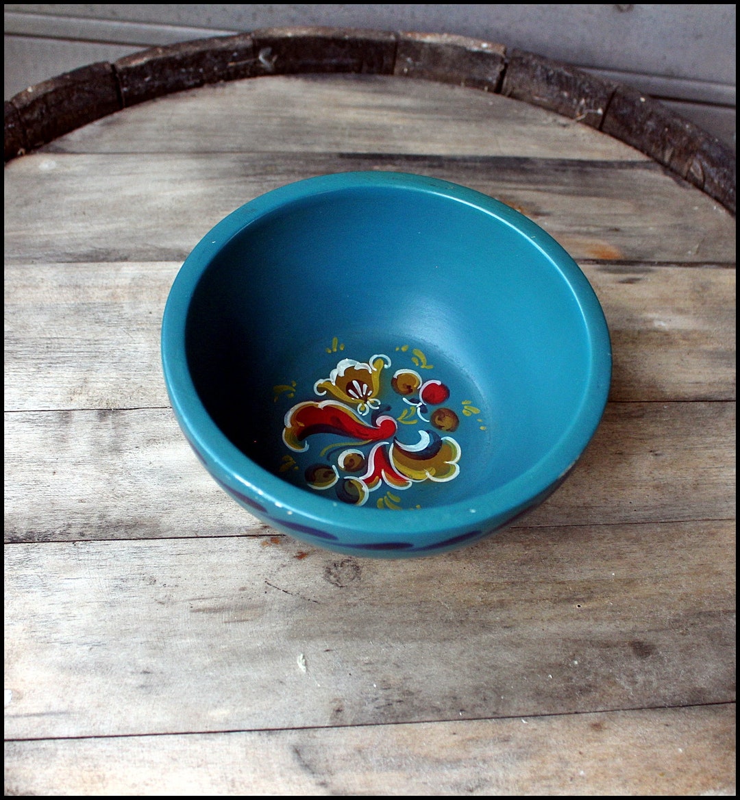 Norwegian Rosemaling Bowl,norwegian Wooden Bowl,handmade Norwegian ...