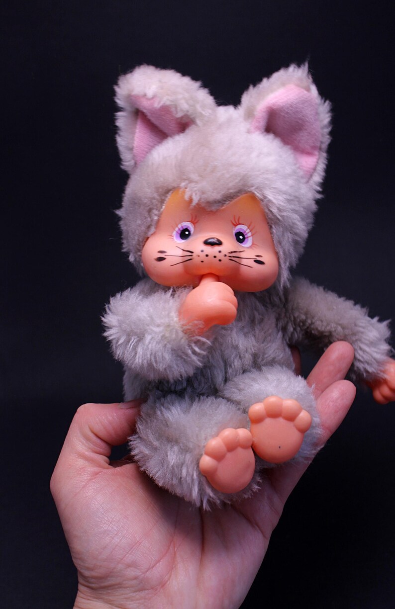 Vintage Monchhichi,monchichi Cat,babychichi Sekiguchi Grey Cat,nyamy ...
